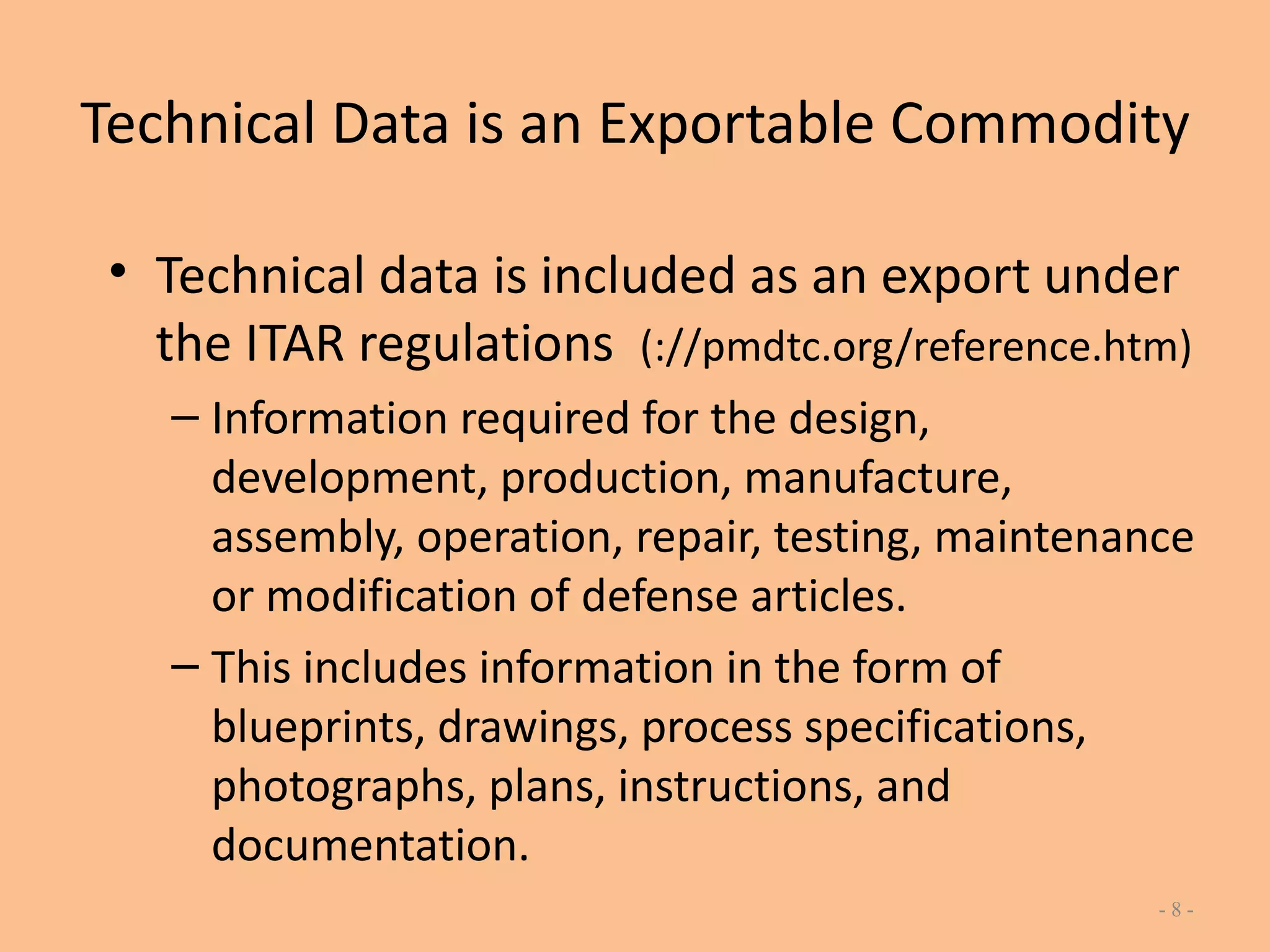 Export Control Overview | PPT