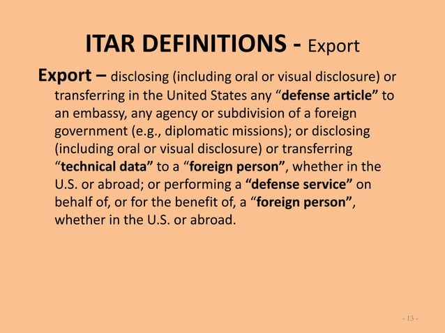 Export Control Overview | PPT | Logistics | Business