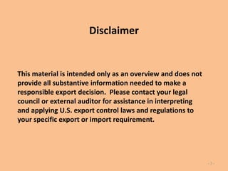 Export Control Overview | PPT