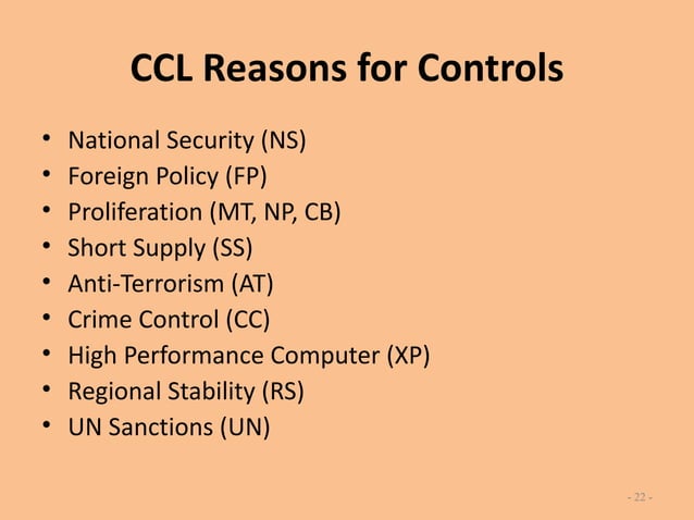 Export Control Overview | PPT | Logistics | Business