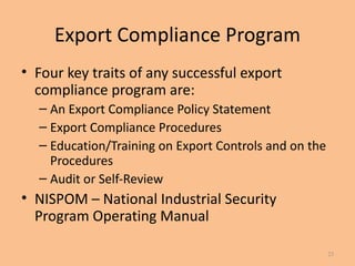 Export Control Overview | PPT