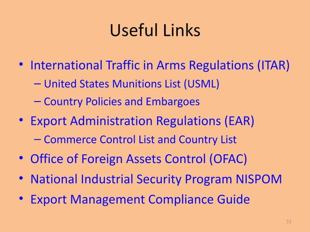 Export Control Overview | PPT | Logistics | Business