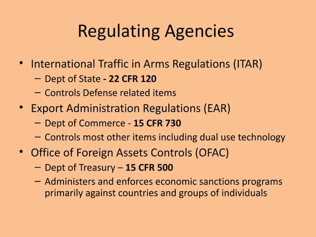 Export Control Overview | PPT | Logistics | Business