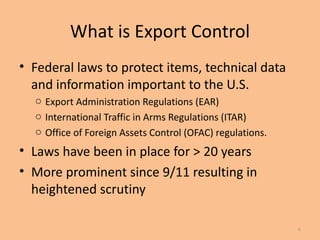 Export Control Overview | PPT