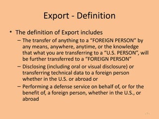 Export Control Overview | PPT