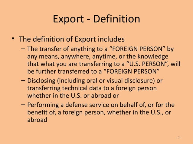 Export Control Overview | PPT | Logistics | Business