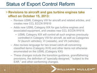 ITAR Export control reform overview 10-9-13 (3) c. stagg author | PPT