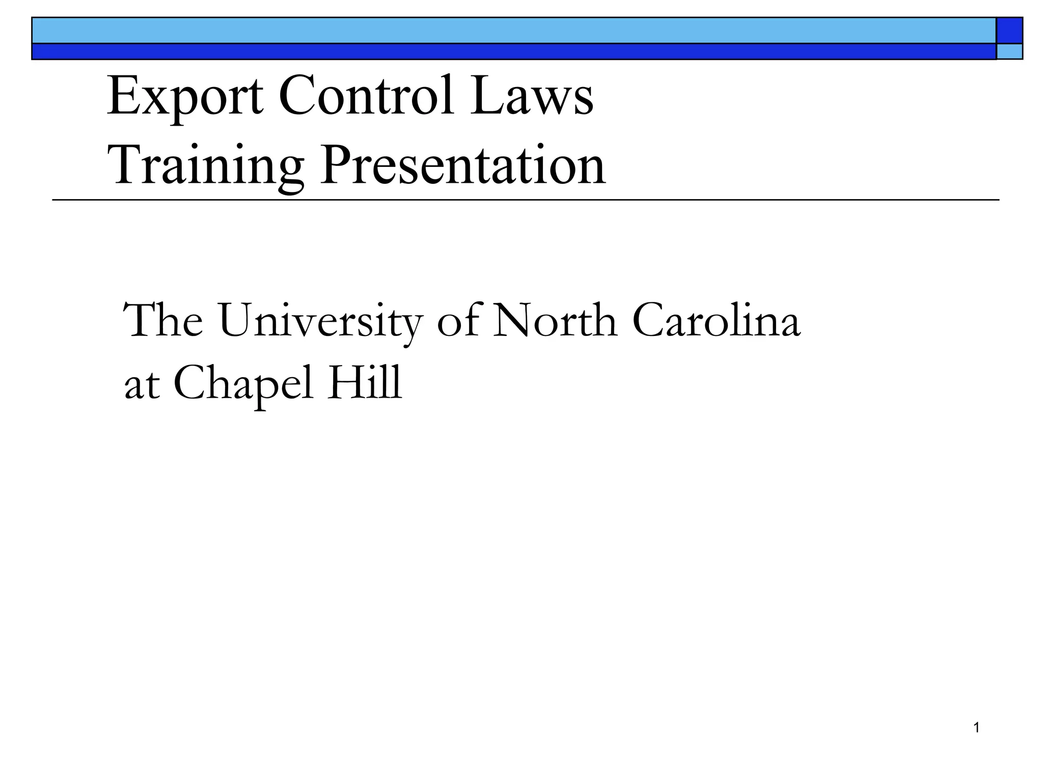 Export control training presentation | PPT