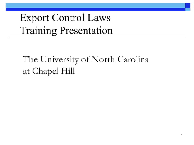 Export control training presentation | PPT
