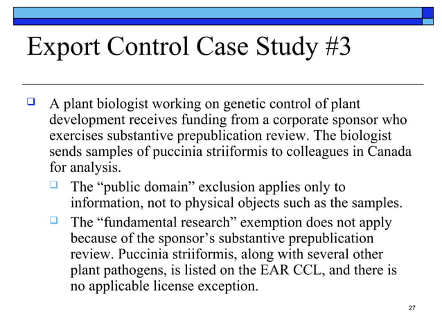 Export control training presentation | PPT