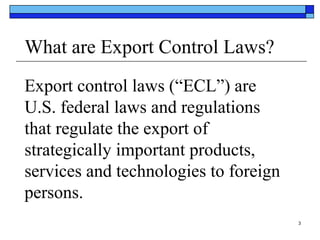 Export control training presentation | PPT