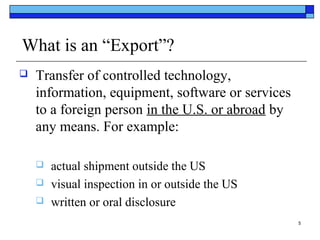 Export control training presentation | PPT