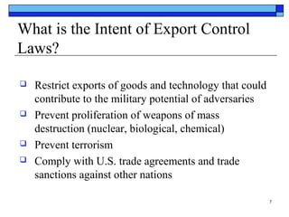 Export control training presentation | PPT