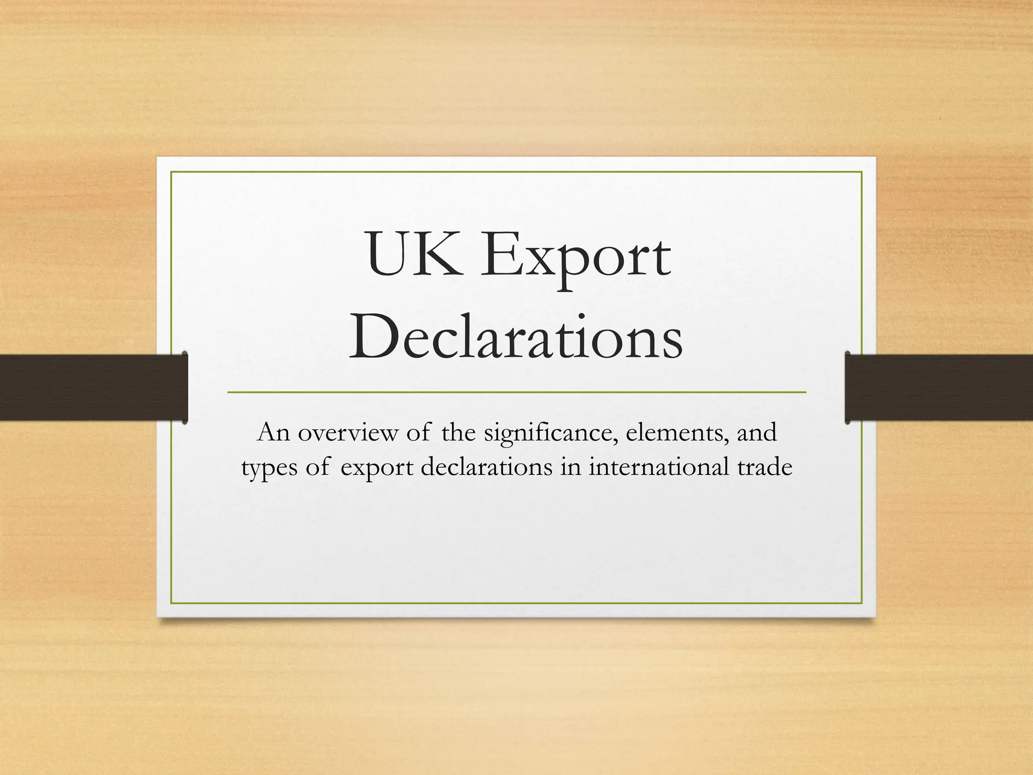Understanding Export Declarations: A Comprehensive Guide | PPT