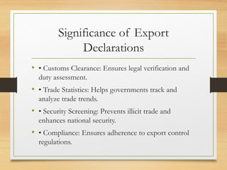 Understanding Export Declarations: A Comprehensive Guide | PPT