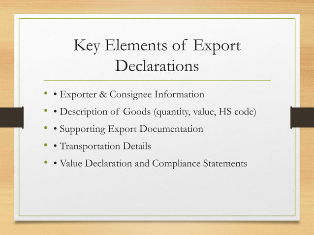 Understanding Export Declarations: A Comprehensive Guide | PPT