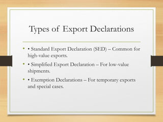 Understanding Export Declarations: A Comprehensive Guide | PPT