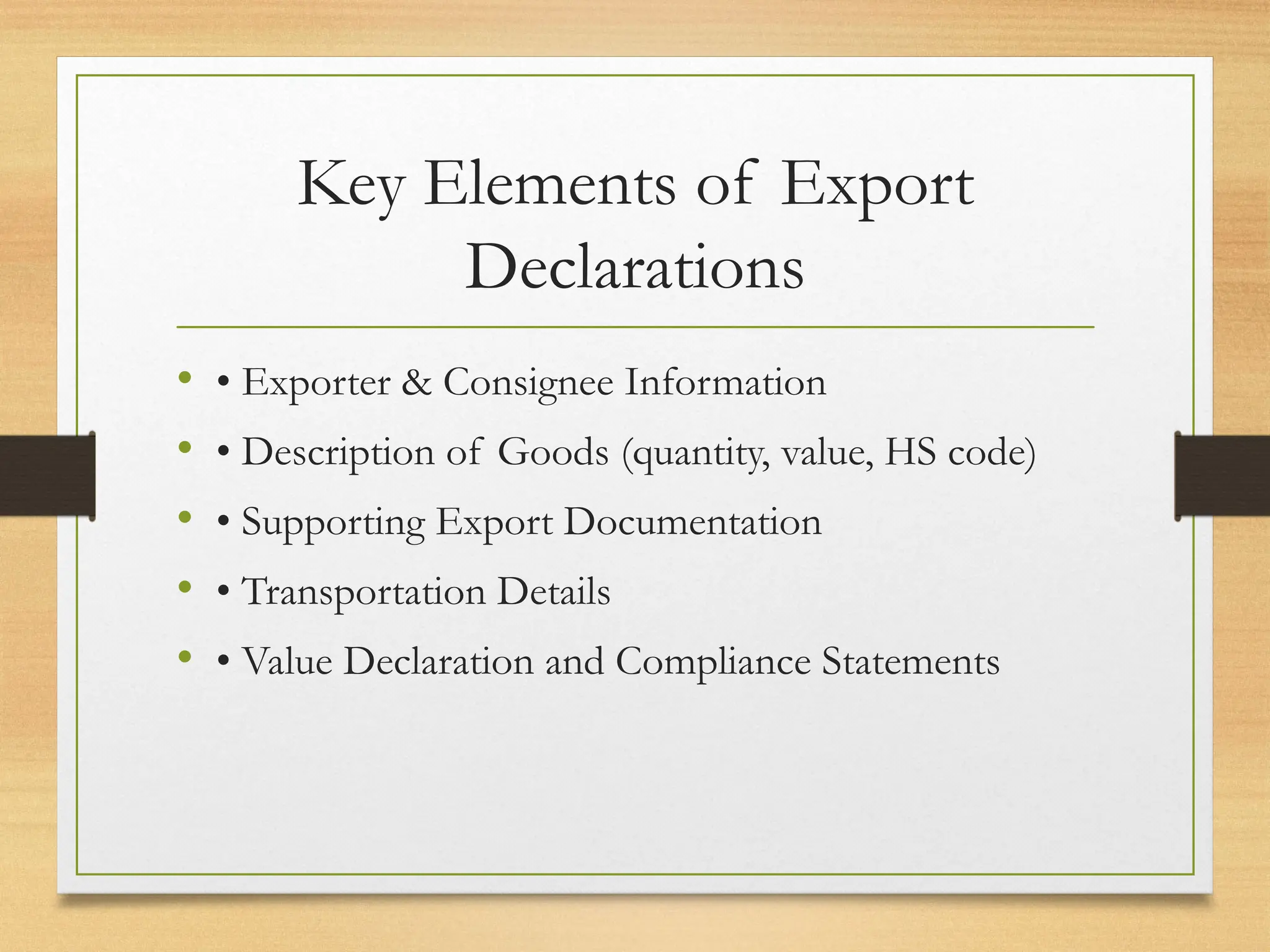 Understanding Export Declarations: A Comprehensive Guide | PPT