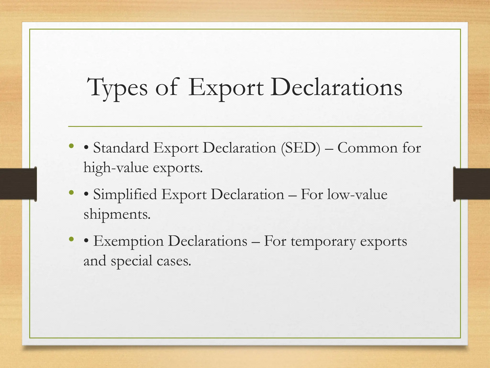 Understanding Export Declarations: A Comprehensive Guide | PPT