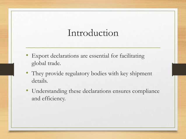 Understanding Export Declarations: A Comprehensive Guide | PPT