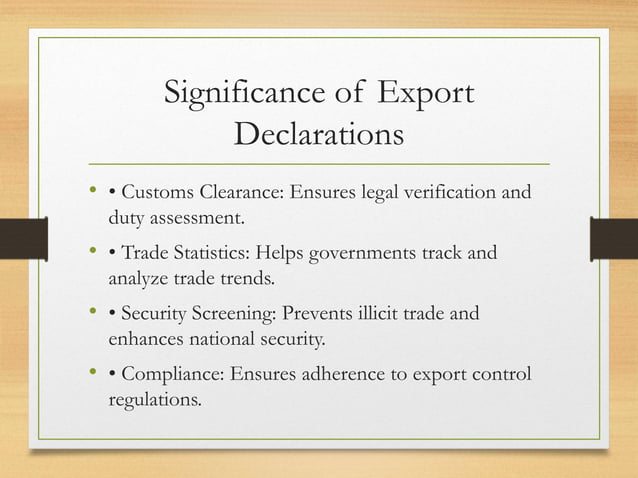 Understanding Export Declarations: A Comprehensive Guide | PPT