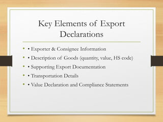 Understanding Export Declarations: A Comprehensive Guide | PPT