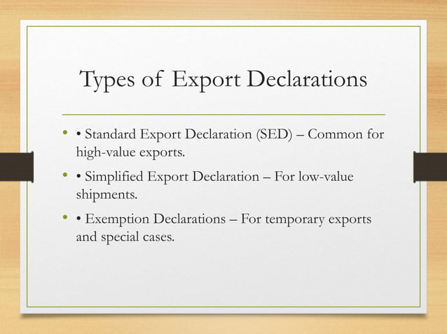 Understanding Export Declarations: A Comprehensive Guide | PPT