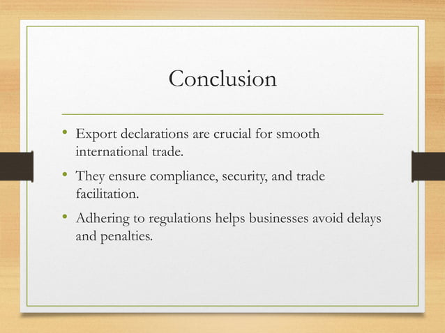 Understanding Export Declarations: A Comprehensive Guide | PPT