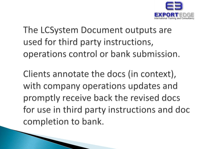 Export Edge LCSsystem 904 | PPT