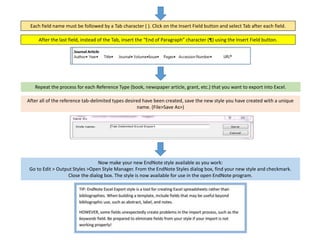 Export endnote library to excel | PPT