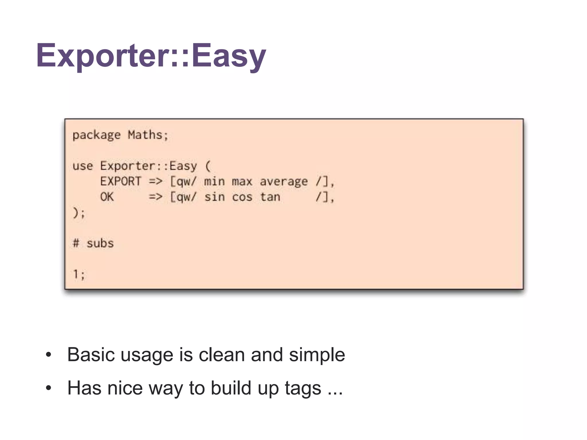 CPAN Exporter modules for Perl 5 | PPT