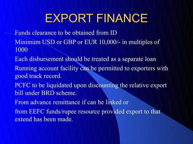 Export finance | PPT | Stocks and Bonds | Personal Investing