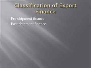 Export finance | PPT