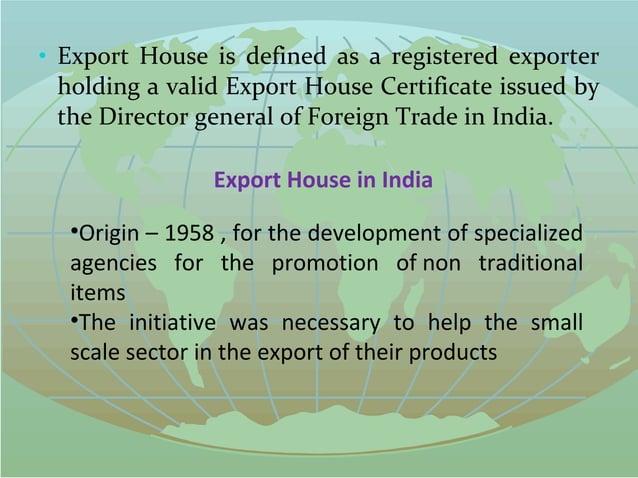 Export house | PPT