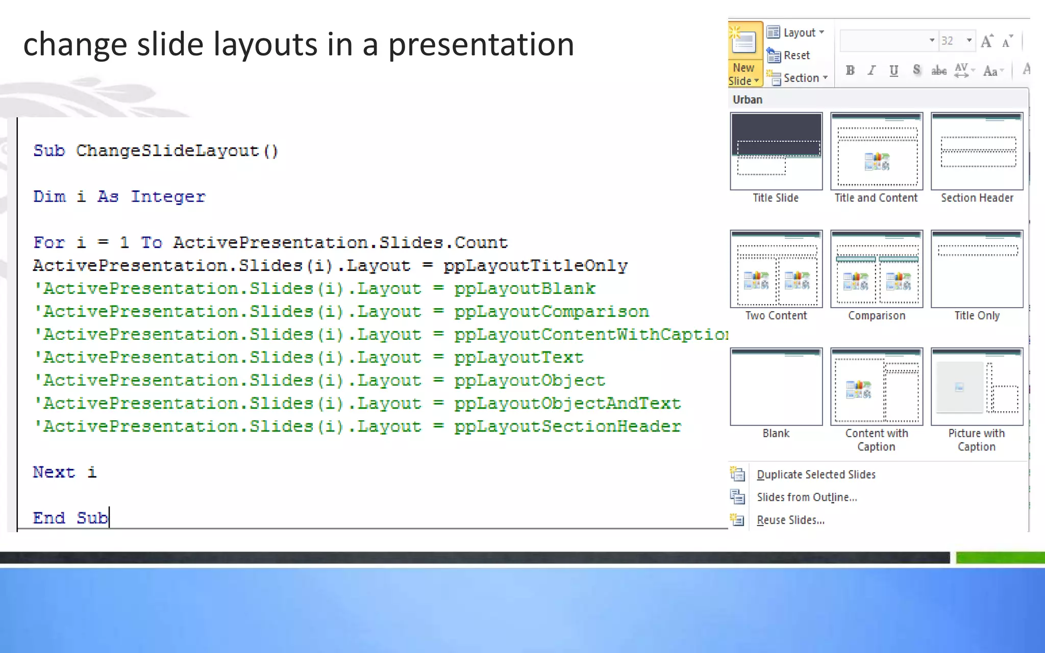 VBA in Excel & PowerPoint | PPT