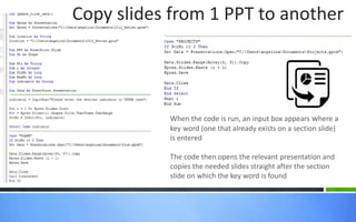 VBA in Excel & PowerPoint | PPT