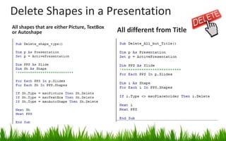 VBA in Excel & PowerPoint | PPTX