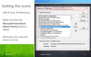 VBA in Excel & PowerPoint | PPT
