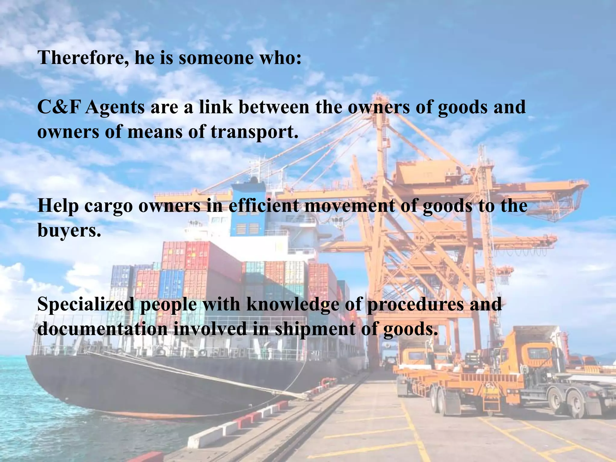 role of clearing and forwarding agent- export import documentation | PDF