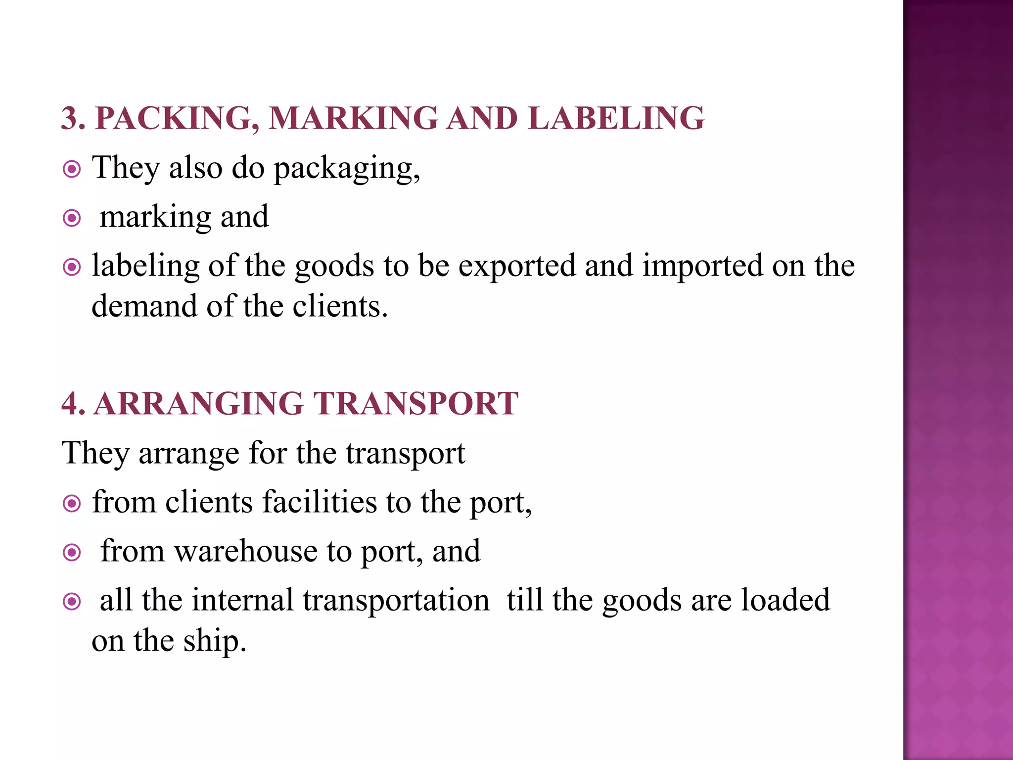 role of clearing and forwarding agent- export import documentation | PDF