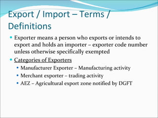 Export – import documentation and steps for successful | PPT