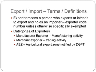 Export – import documentation and steps for successful | PPT