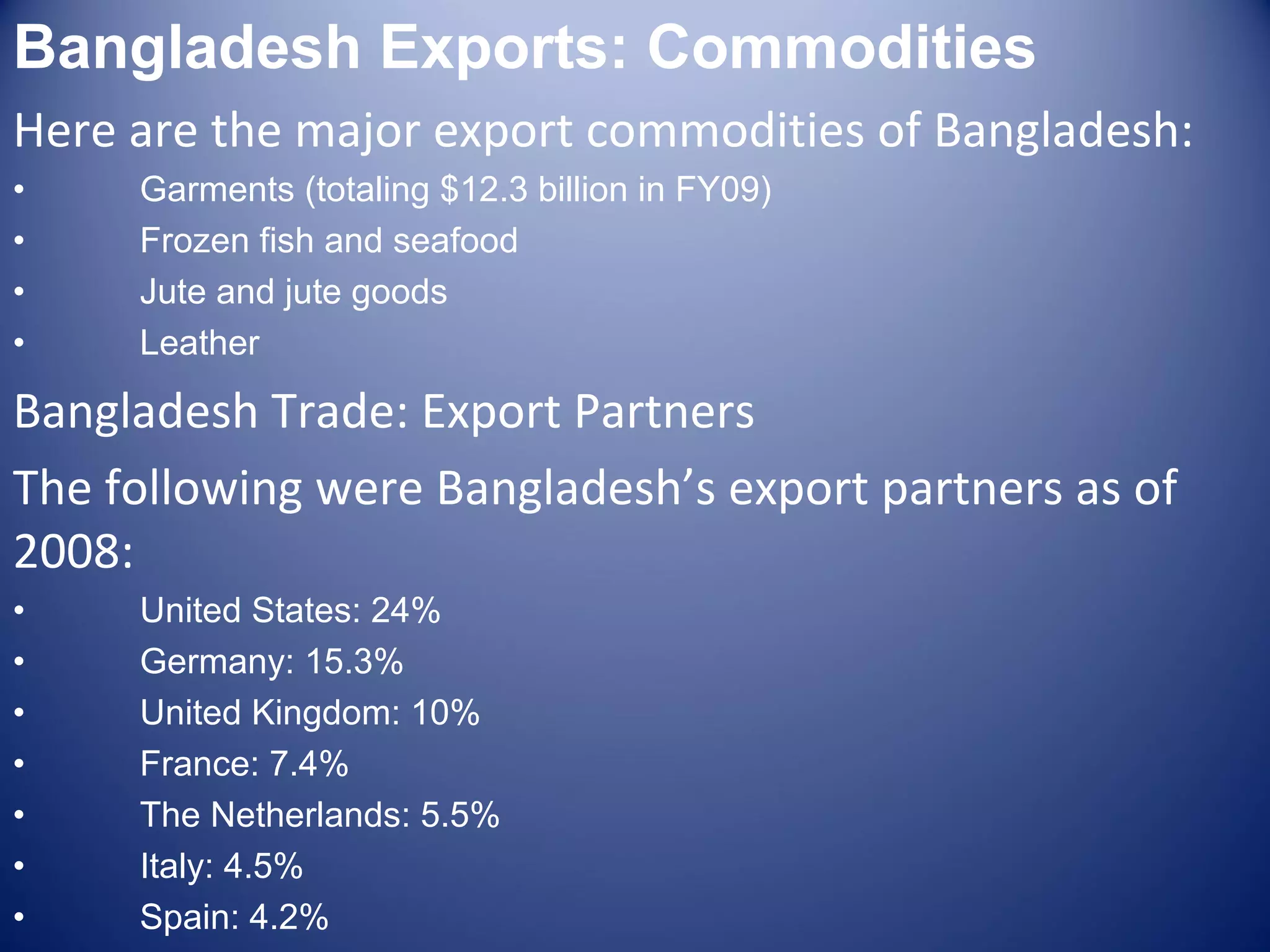 Export import policies of bangladesh | PPT