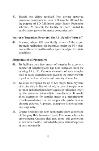 Export import policy 2009 | PDF | Commodities | Economy