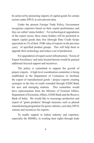 Export import policy 2009 | PDF