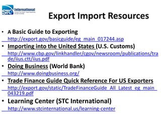 Export Import Learning Resources | PDF