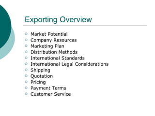 EXPORTING GUIDE US Export Assistance Center | PPT