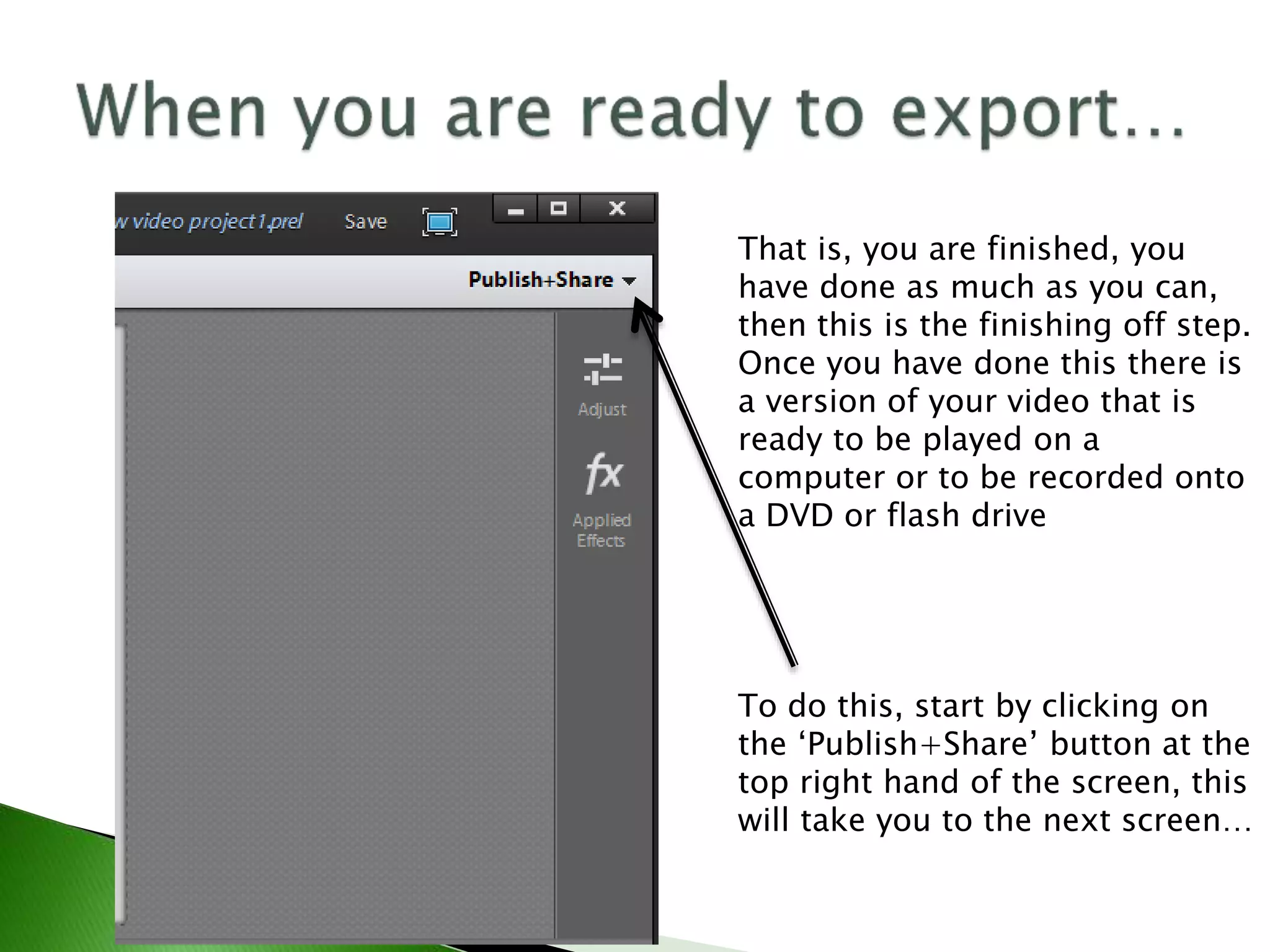 Exporting a project | PPT