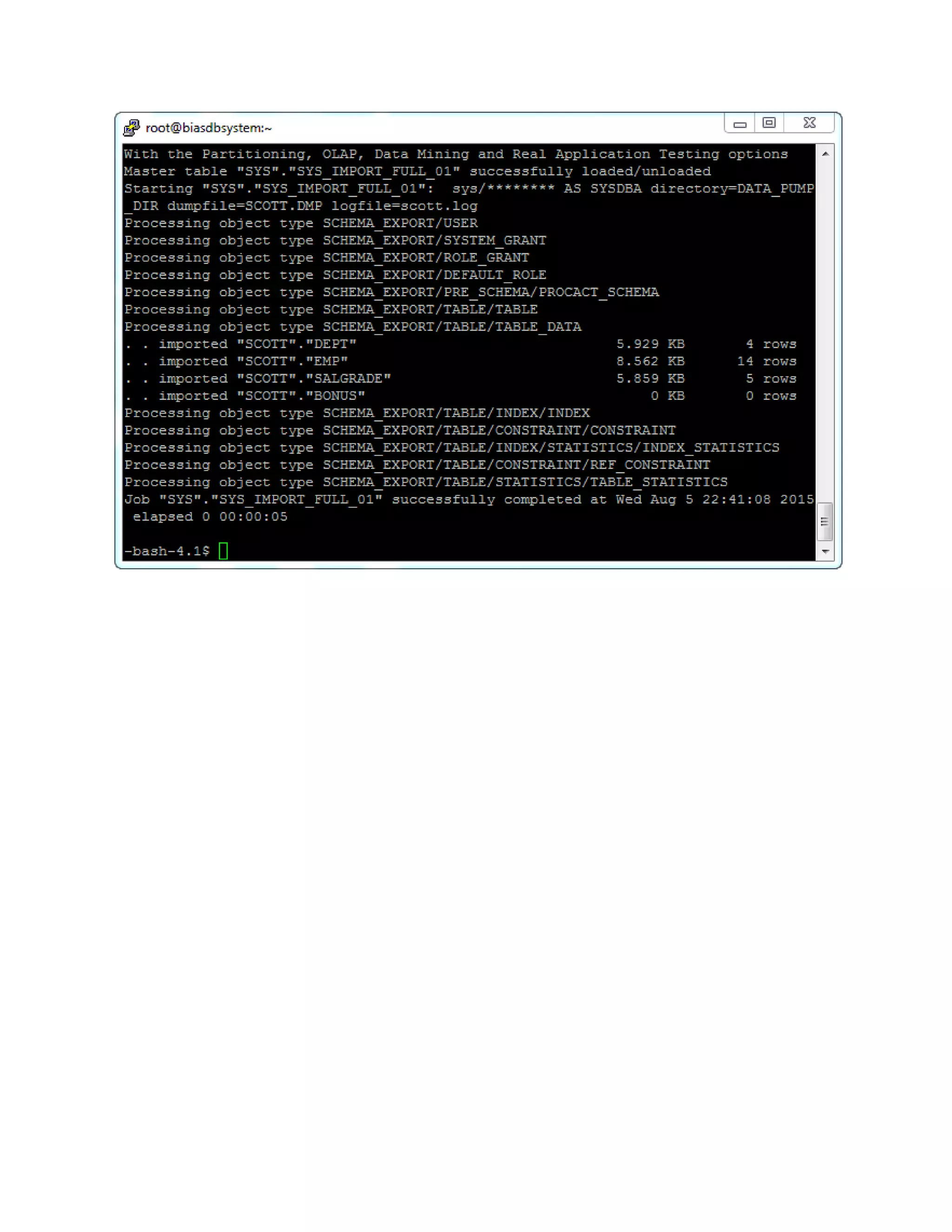 Exporting Schema To Dmp File And Importing It Into Other Oracle