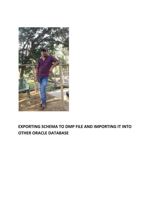 Exporting Schema To Dmp File And Importing It Into Other Oracle Database Pdf